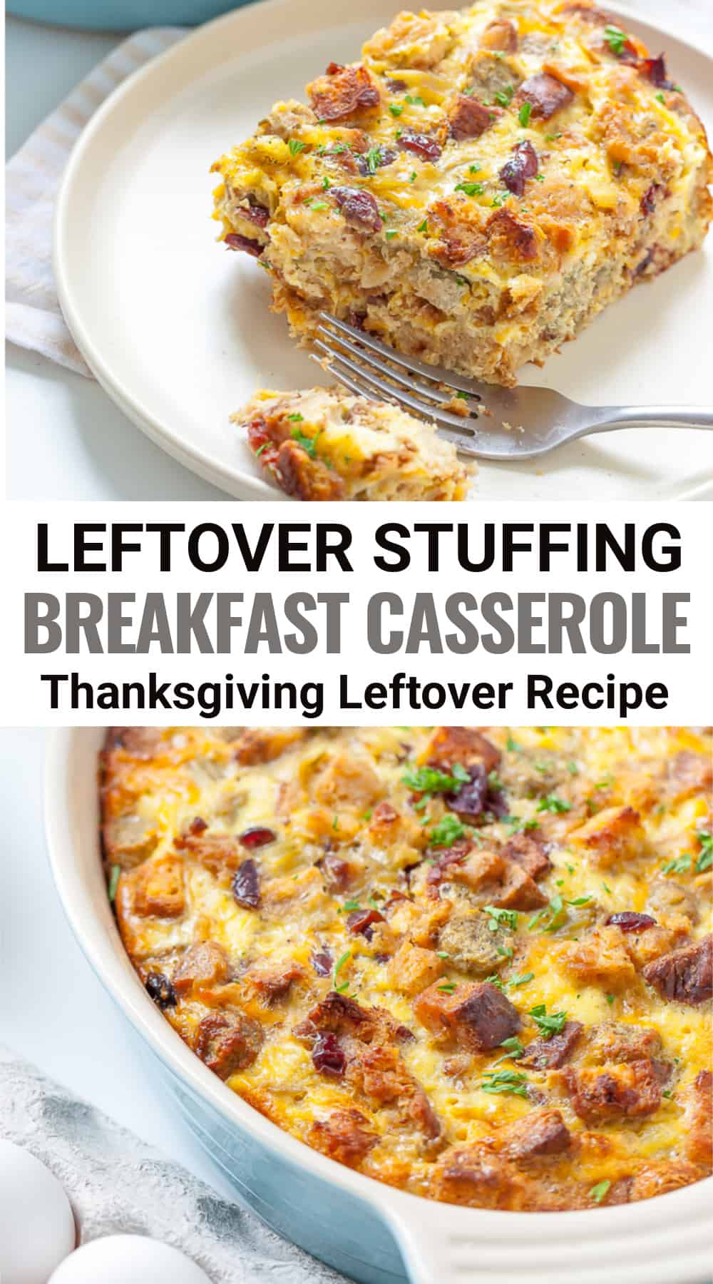Leftover Stuffing Breakfast Casserole