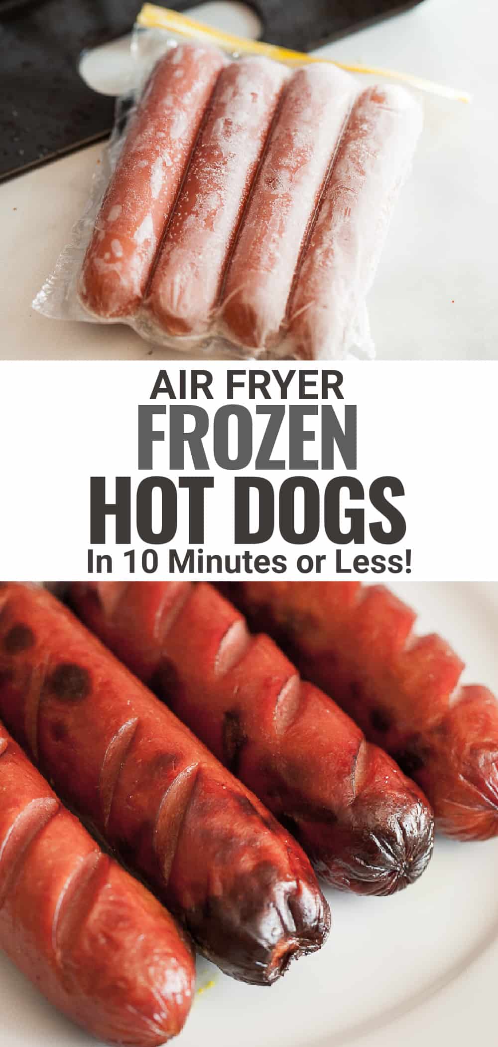 10 Minute Air Fryer Frozen Hot Dogs