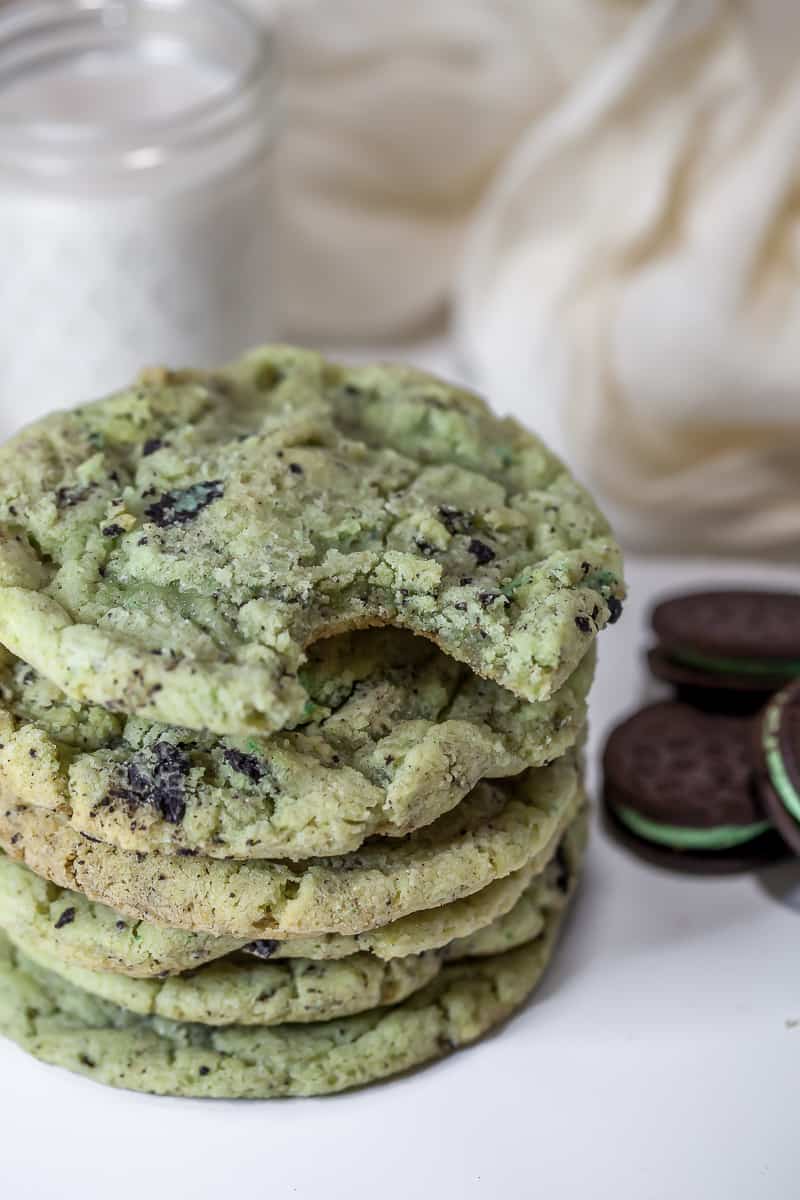 Oreo Shamrock Shake Cookies (Chewy & Minty!)